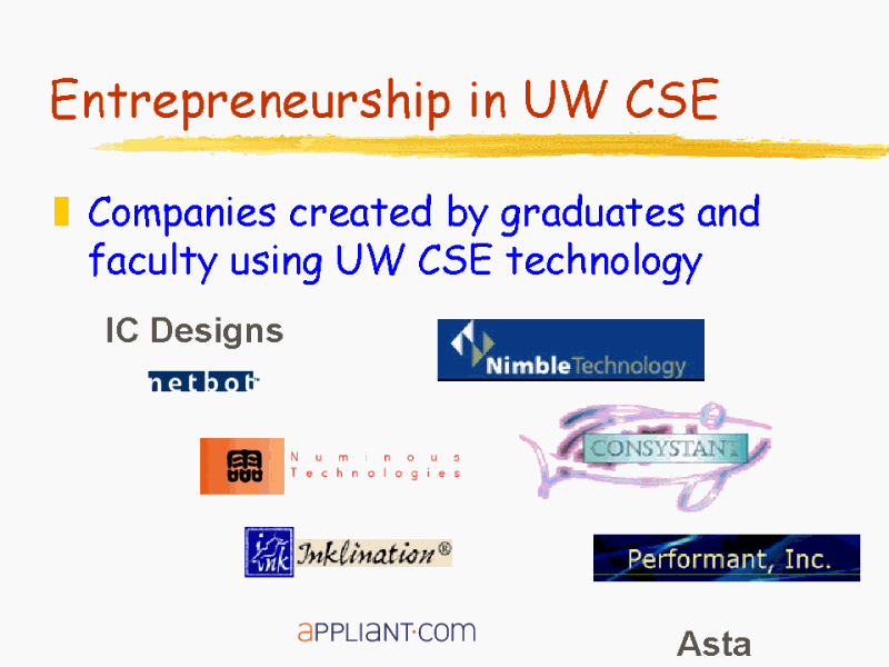 Entrepreneurship in UW CSE