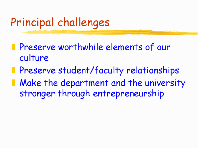 Principal challenges